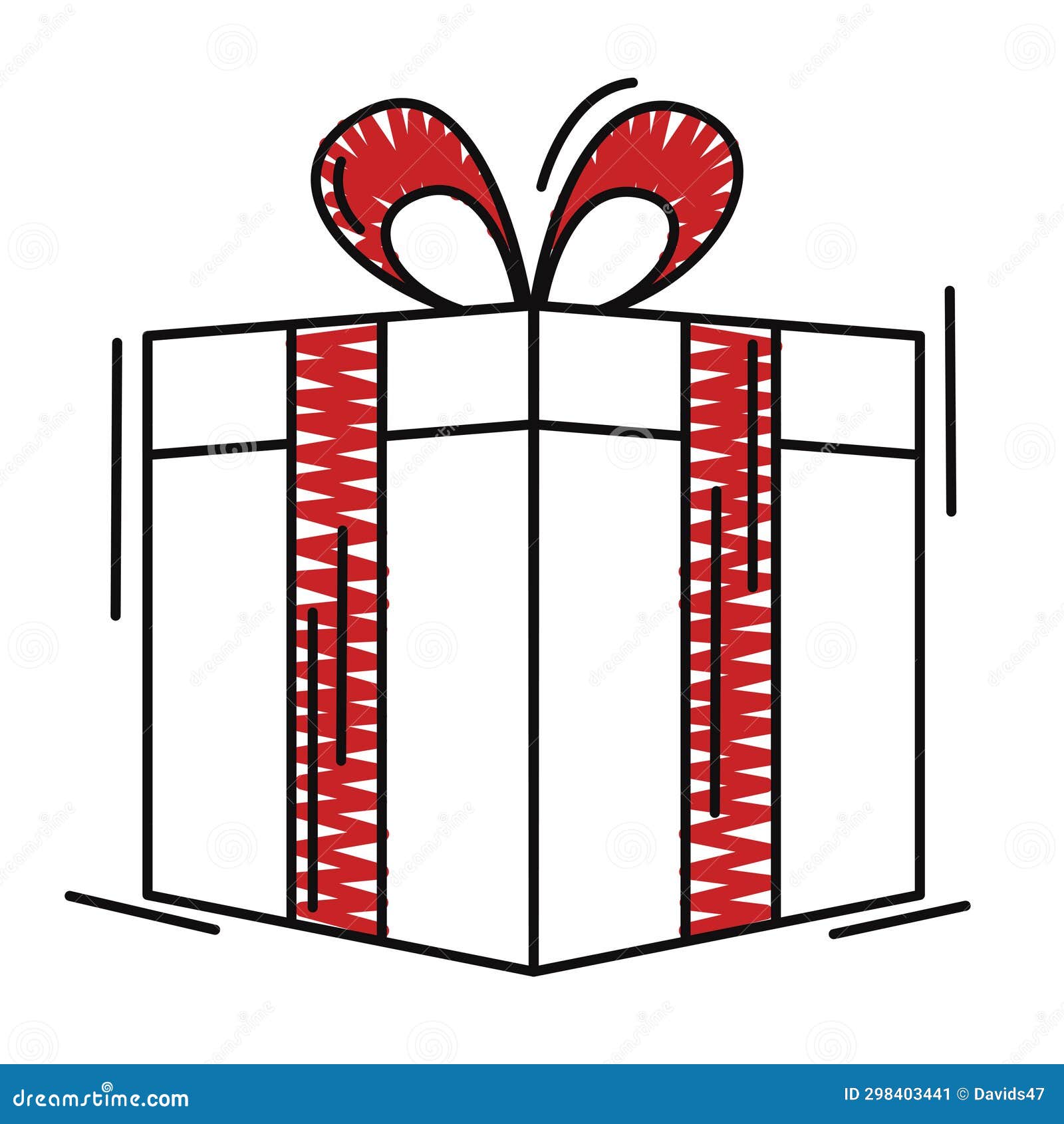 Christmas Present Icon Cartoon Sketch Style Vector Stock Vector ...