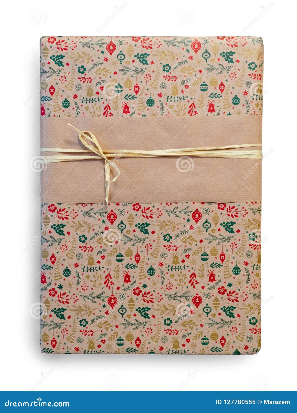 Christmas Present on White Background Stock Image - Image of shopping ...