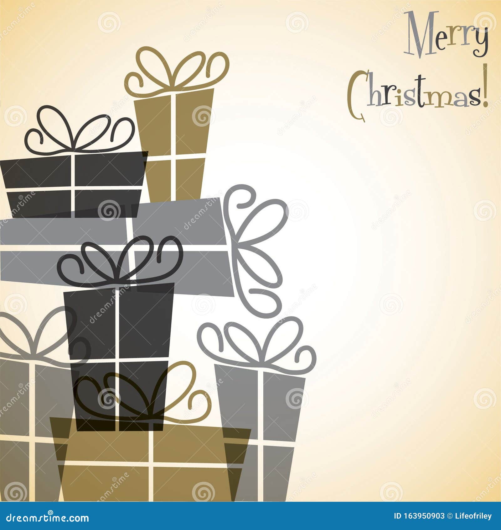 Christmas Present Overlay Card Stock Vector - Illustration of party ...