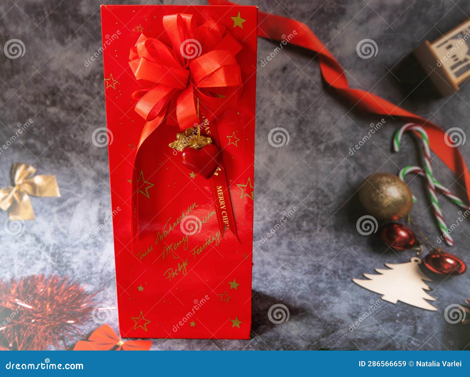 Christmas Present in a Red Gift Box Editorial Stock Image - Image of ...