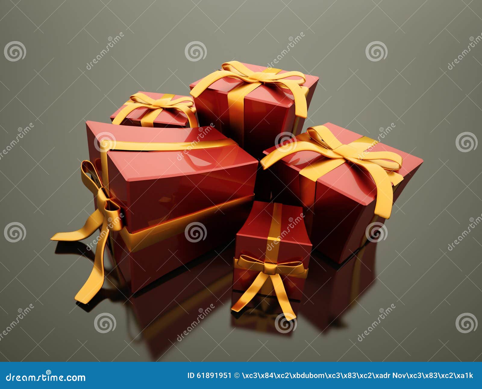 Christmas Present with Ribbon Stock Image - Image of celebration ...