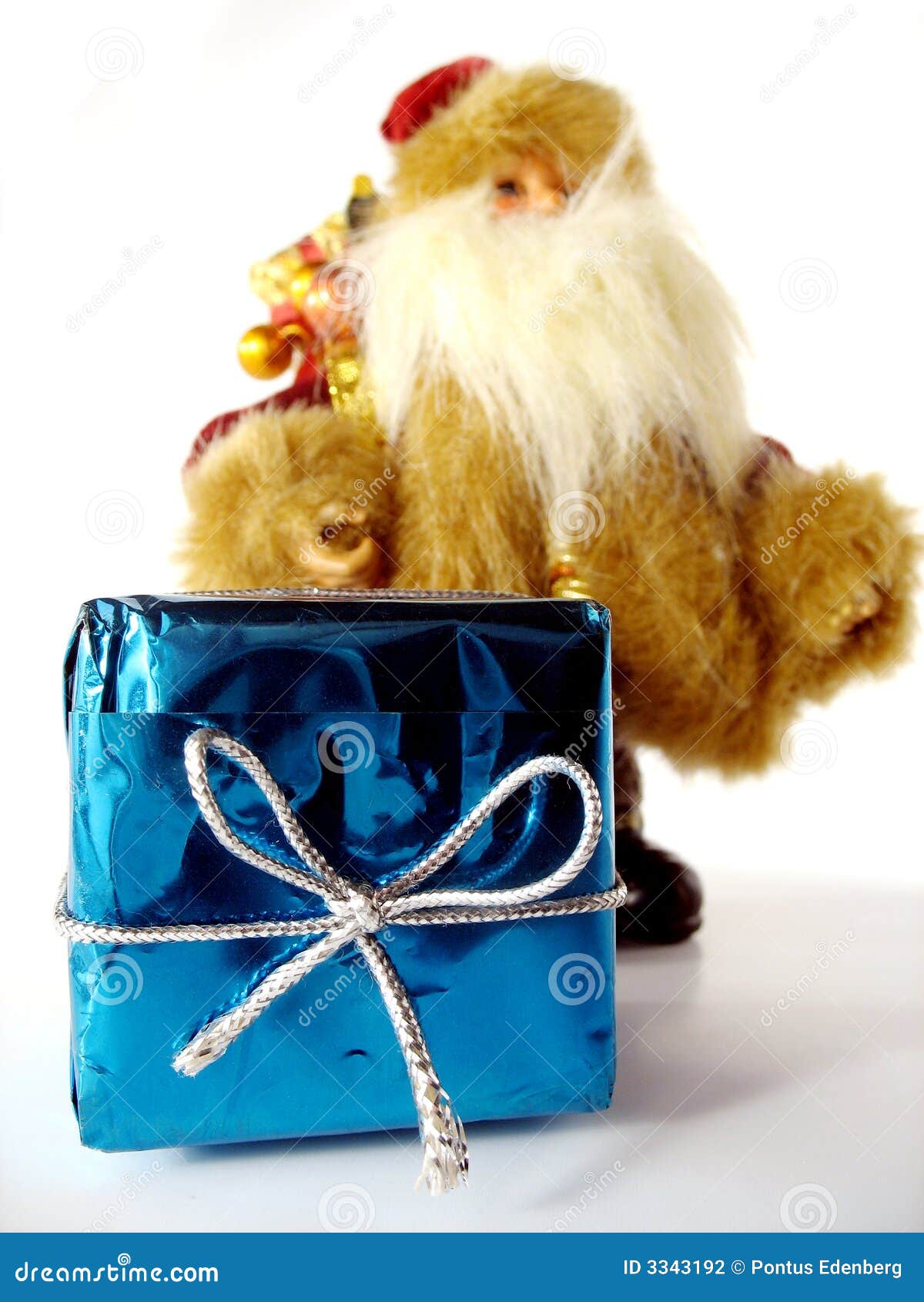 Christmas Present with Santa Stock Photo - Image of giving, happy: 3343192