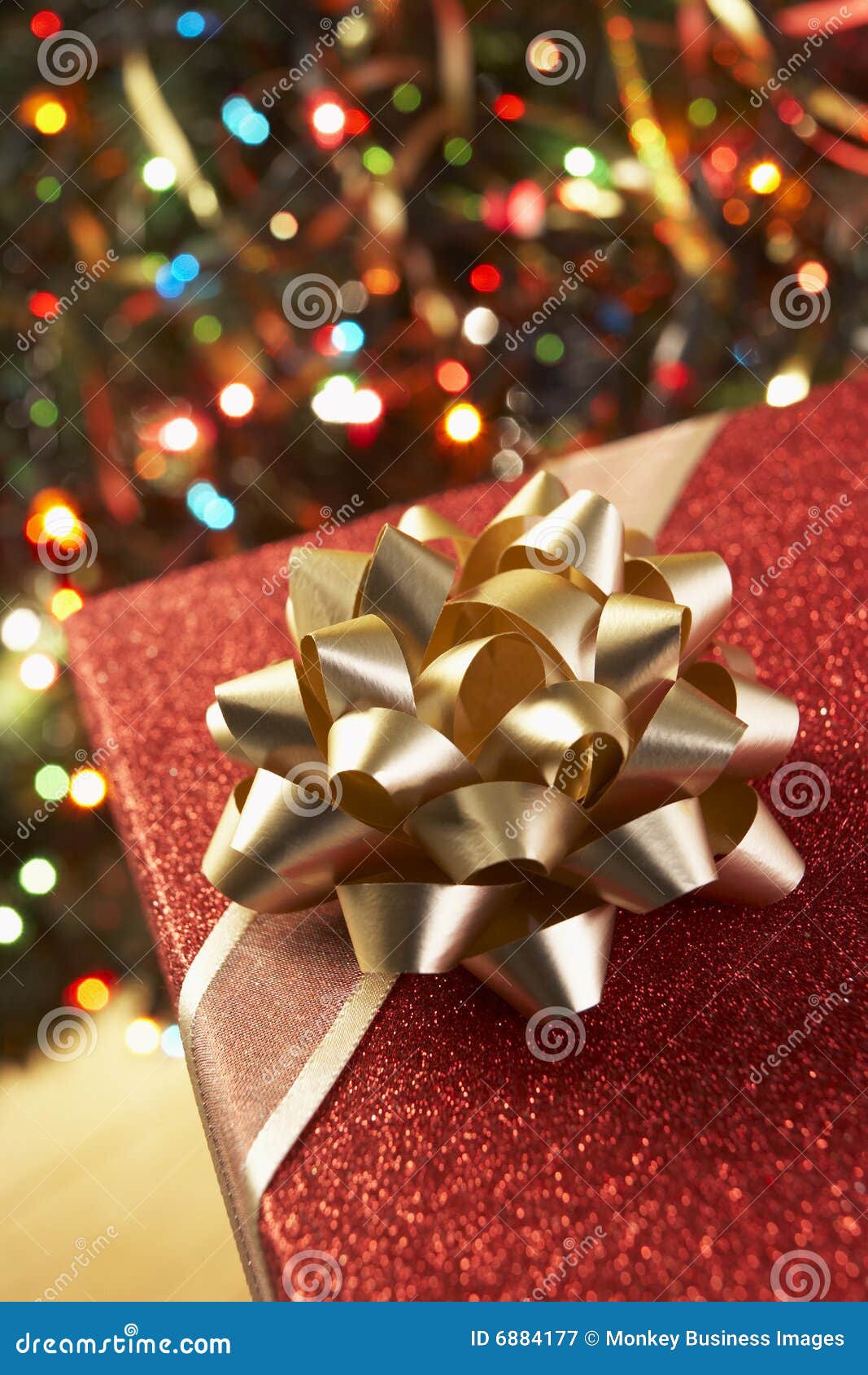 Christmas Present Under Tree Stock Image - Image of xmas, vertical: 6884177