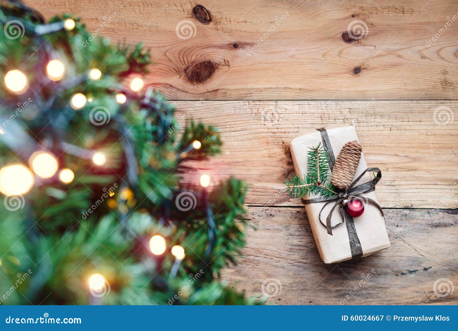 Christmas Present Under a Tree Stock Image - Image of decoration, home ...