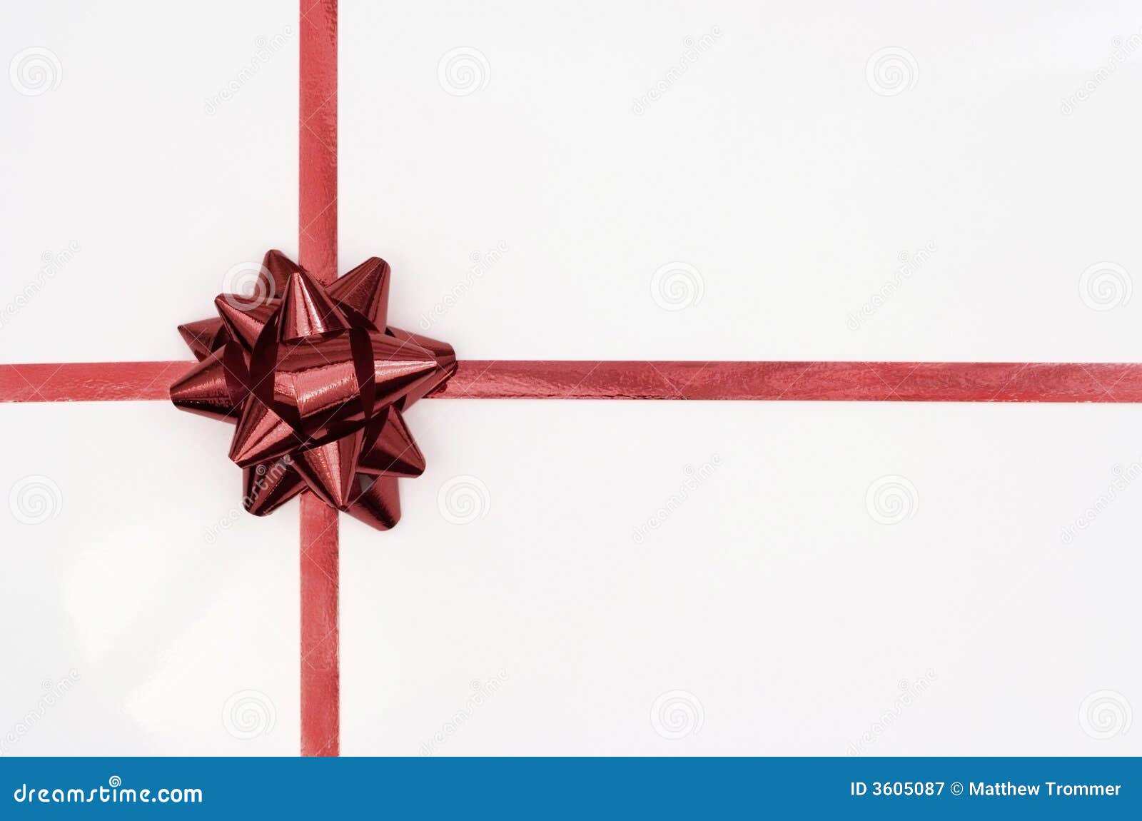 Christmas Present W Red Ribbon Stock Image - Image of wrapping, party ...