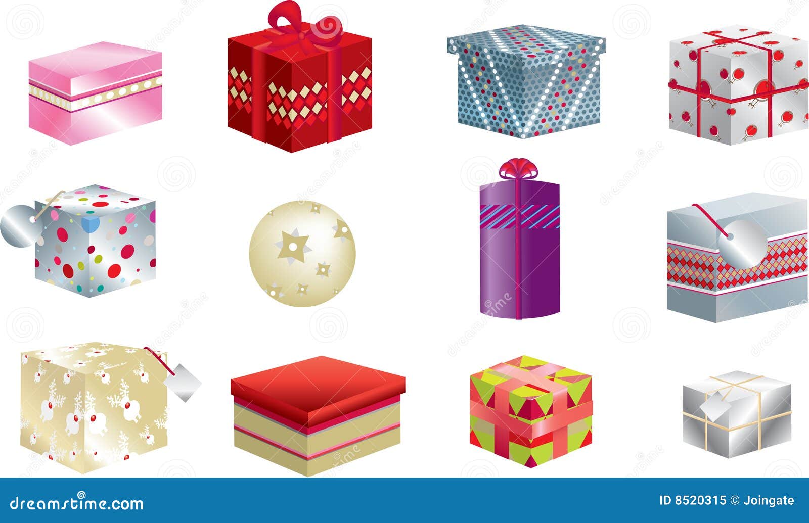 Christmas presents 3d stock vector. Illustration of present - 8520315