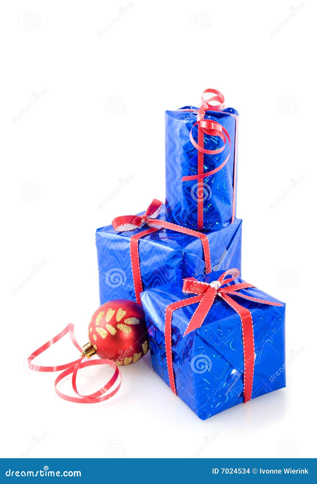 Christmas presents in blue stock photo. Image of blue - 7024534