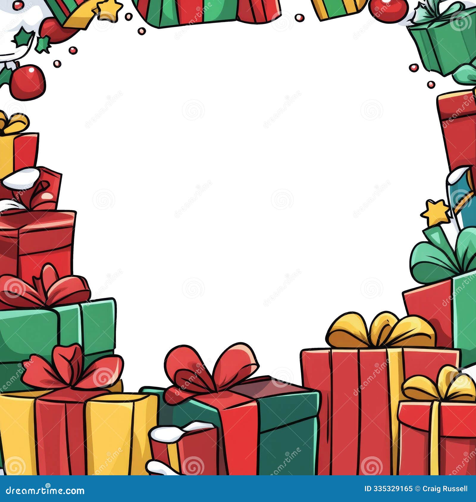 Christmas presents border stock illustration. Illustration of frame ...