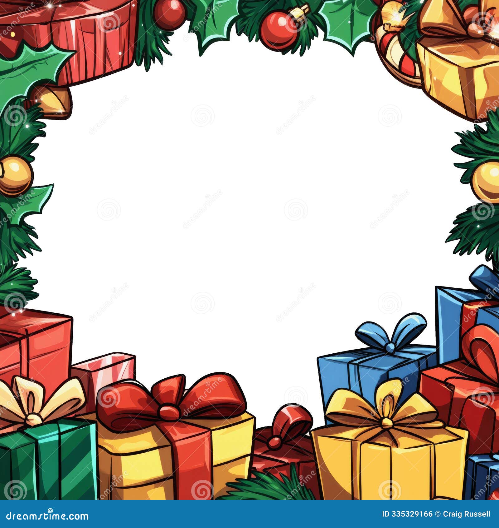 Christmas presents border stock illustration. Illustration of pattern ...