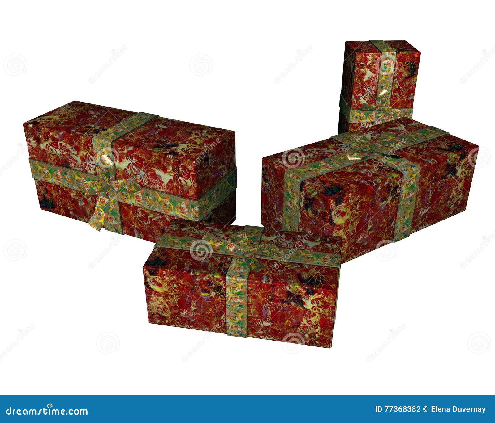 Christmas Presents - 3D Render Stock Illustration - Illustration of ...