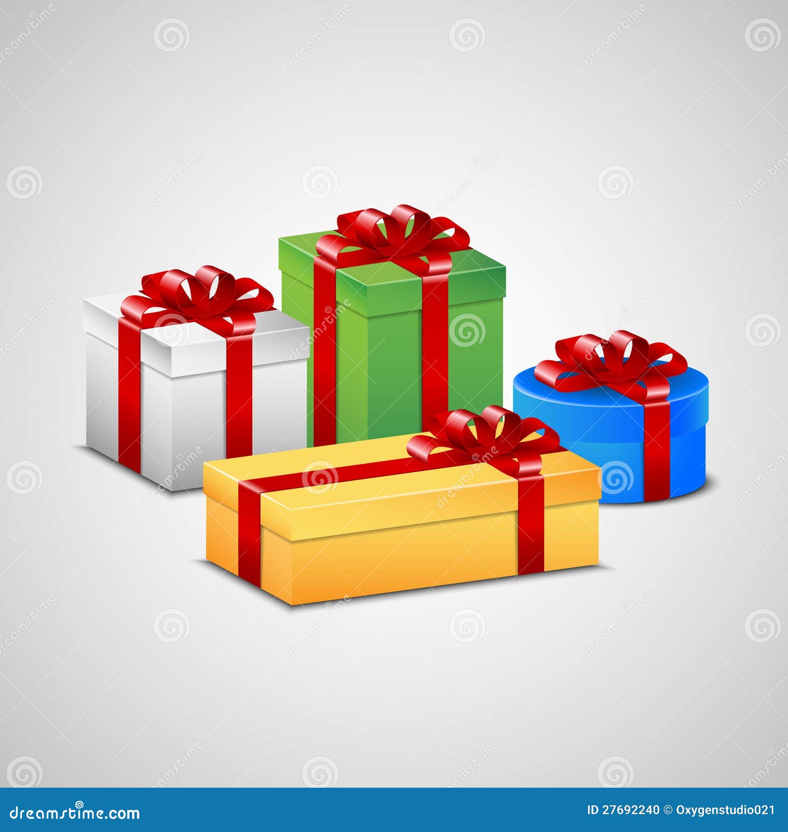 Christmas Presents in Different Colors Stock Vector - Illustration of ...