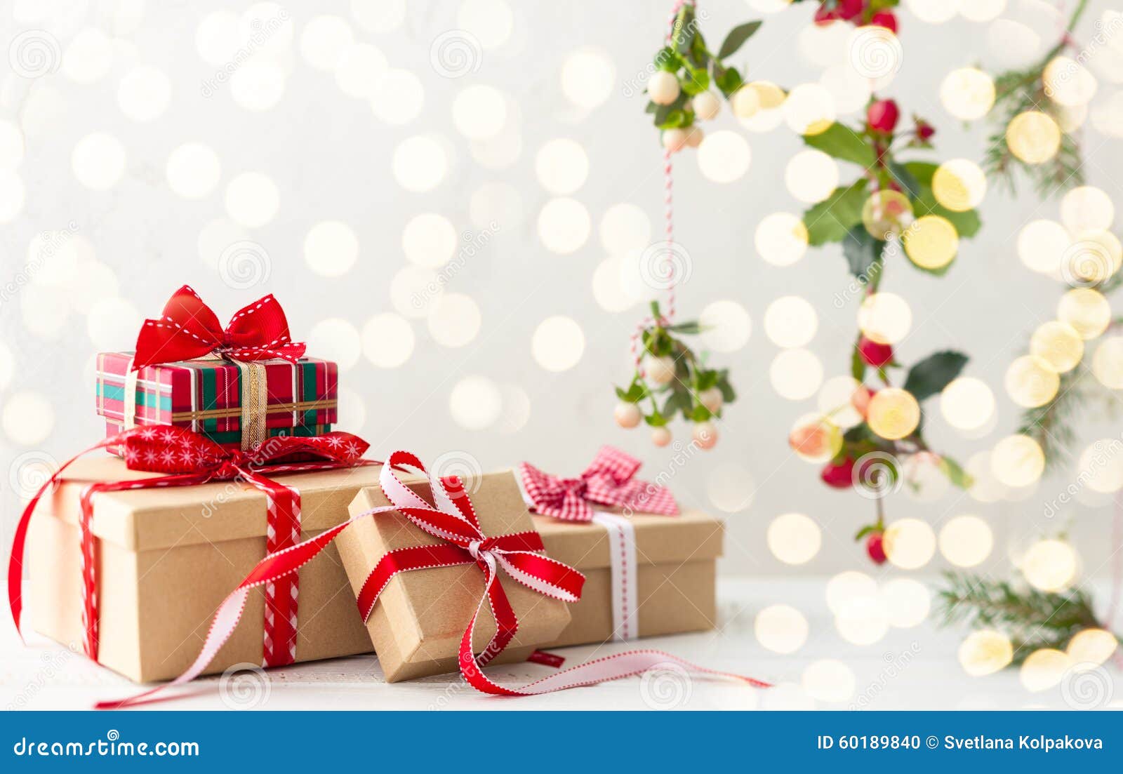 Christmas presents stock photo. Image of bouquet, leaf - 60189840