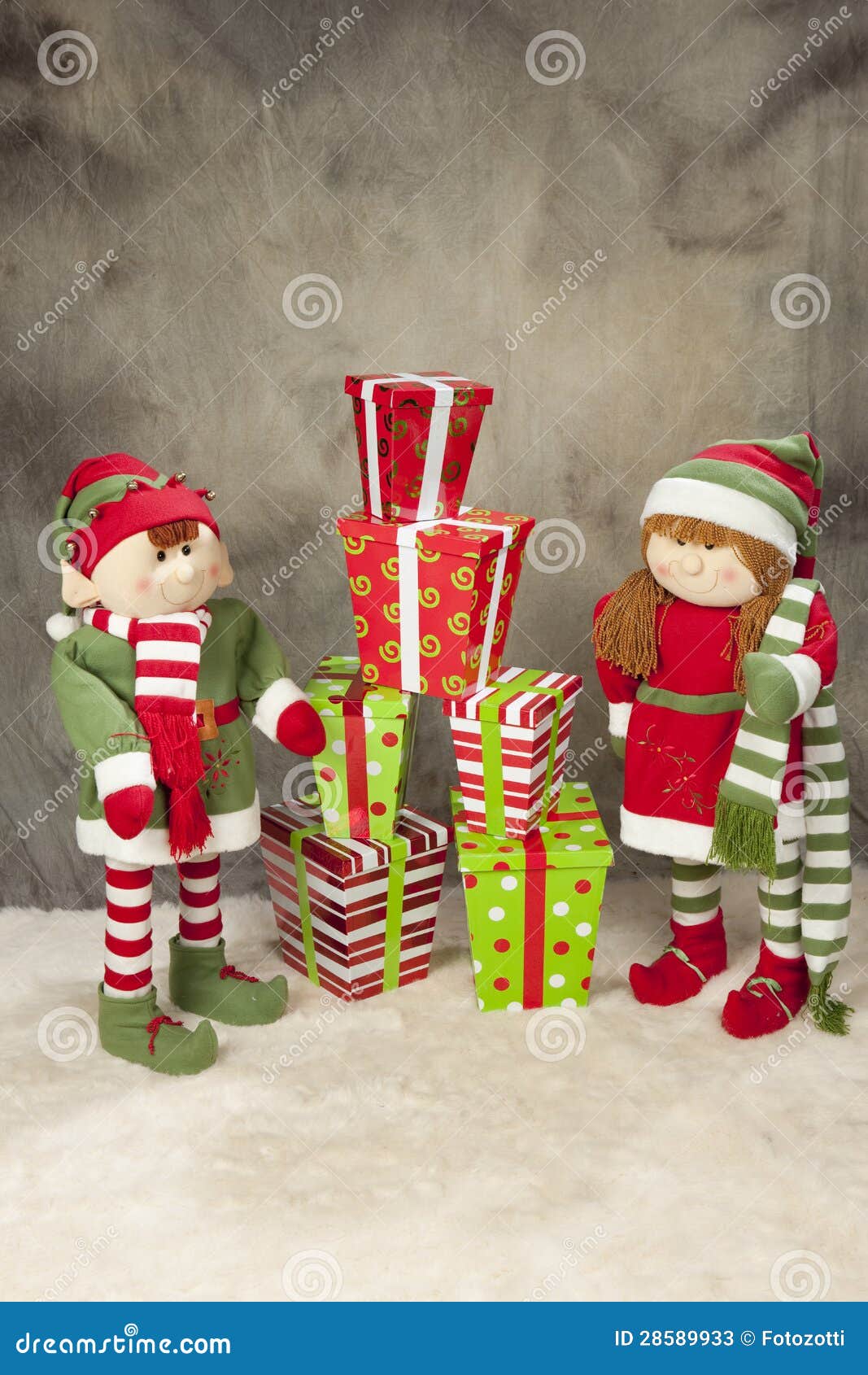 Christmas presents and elf stock image. Image of decorating - 28589933