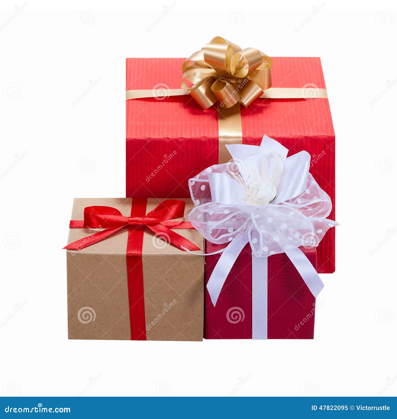 Christmas Presents. Gift Boxes with Ribbons. Stock Image - Image of ...