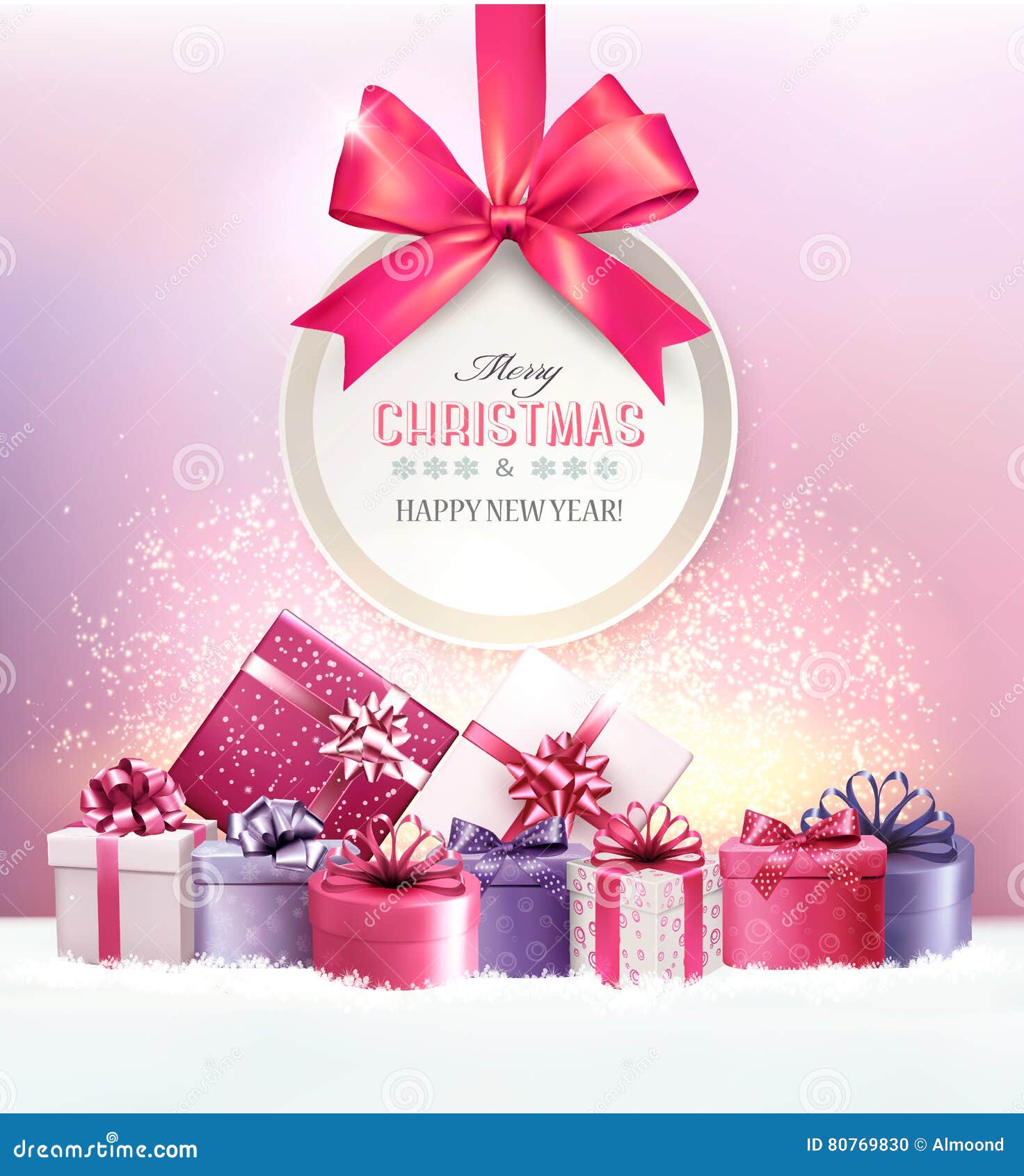 Christmas Presents with a Gift Card and a Ribbon. Stock Vector ...