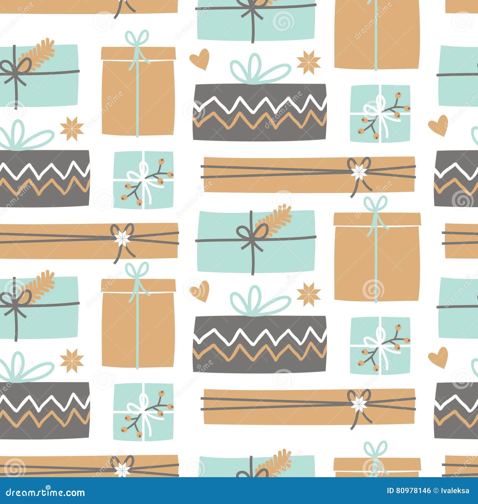 Christmas Presents Pattern stock vector. Illustration of brown - 80978146
