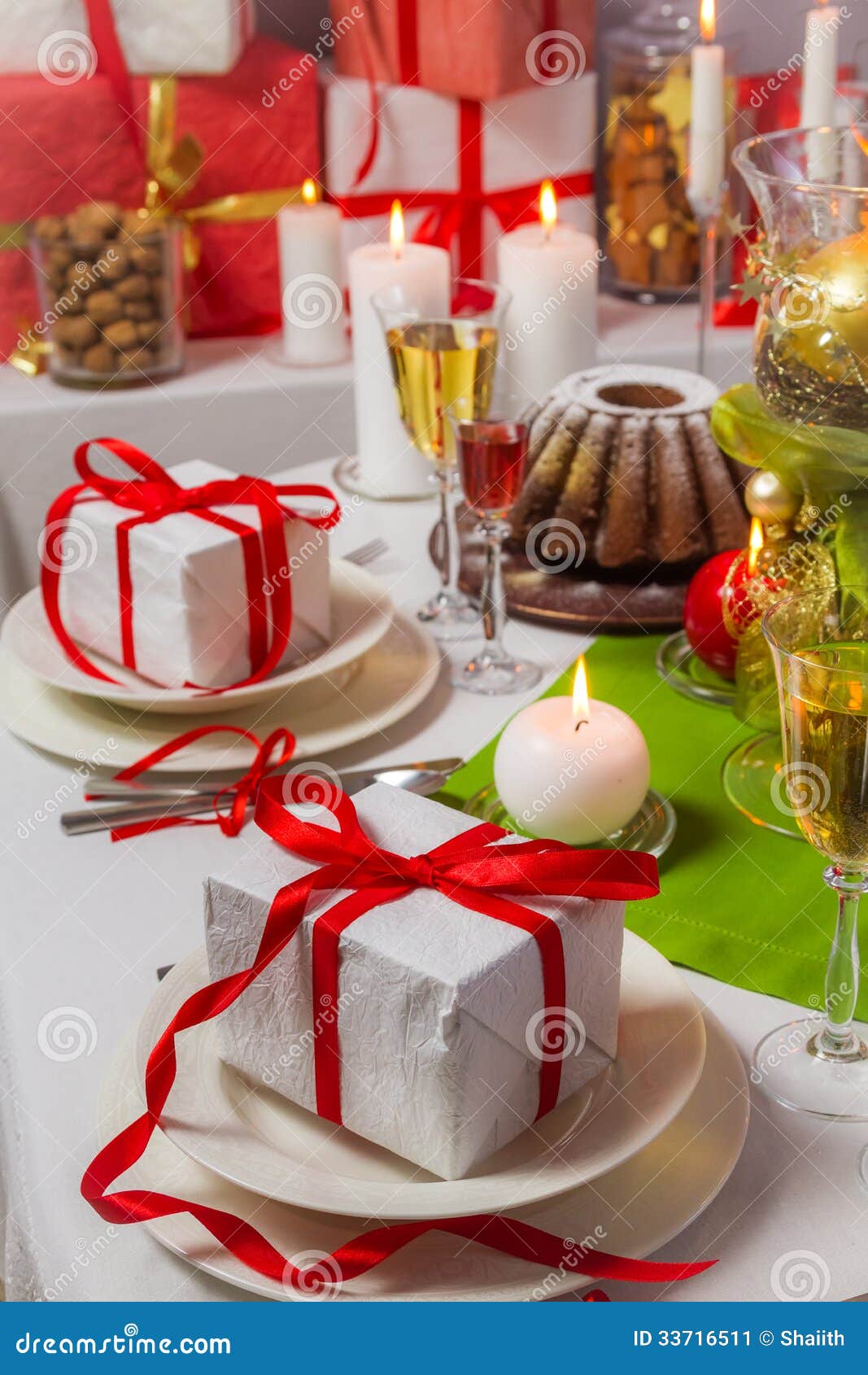 Christmas Presents for Someone Special on the Table Stock Image - Image ...
