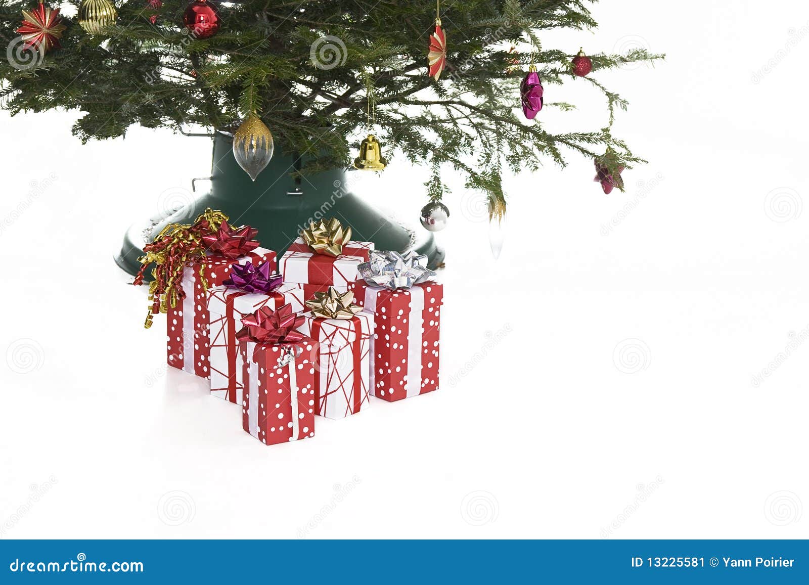Christmas Presents Under the Tree Stock Image - Image of white, decor ...