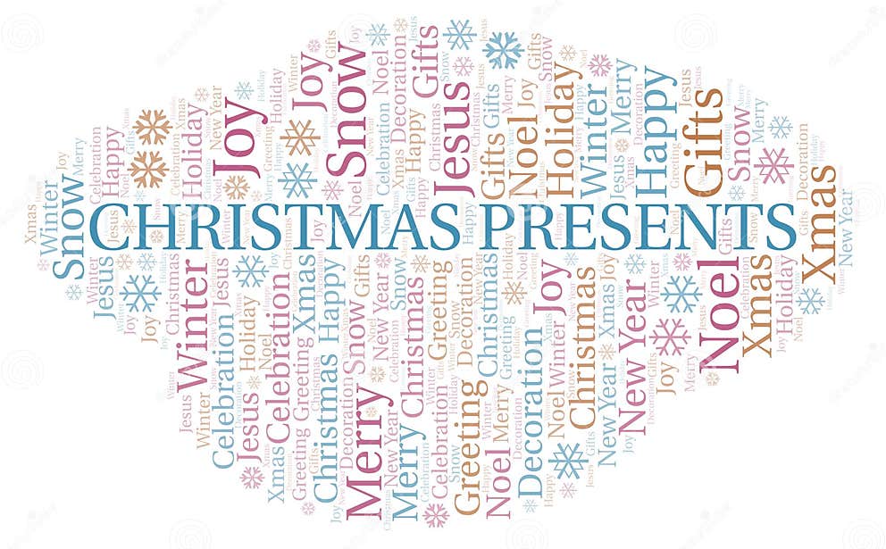 Christmas Presents Word Cloud Stock Illustration - Illustration of ...