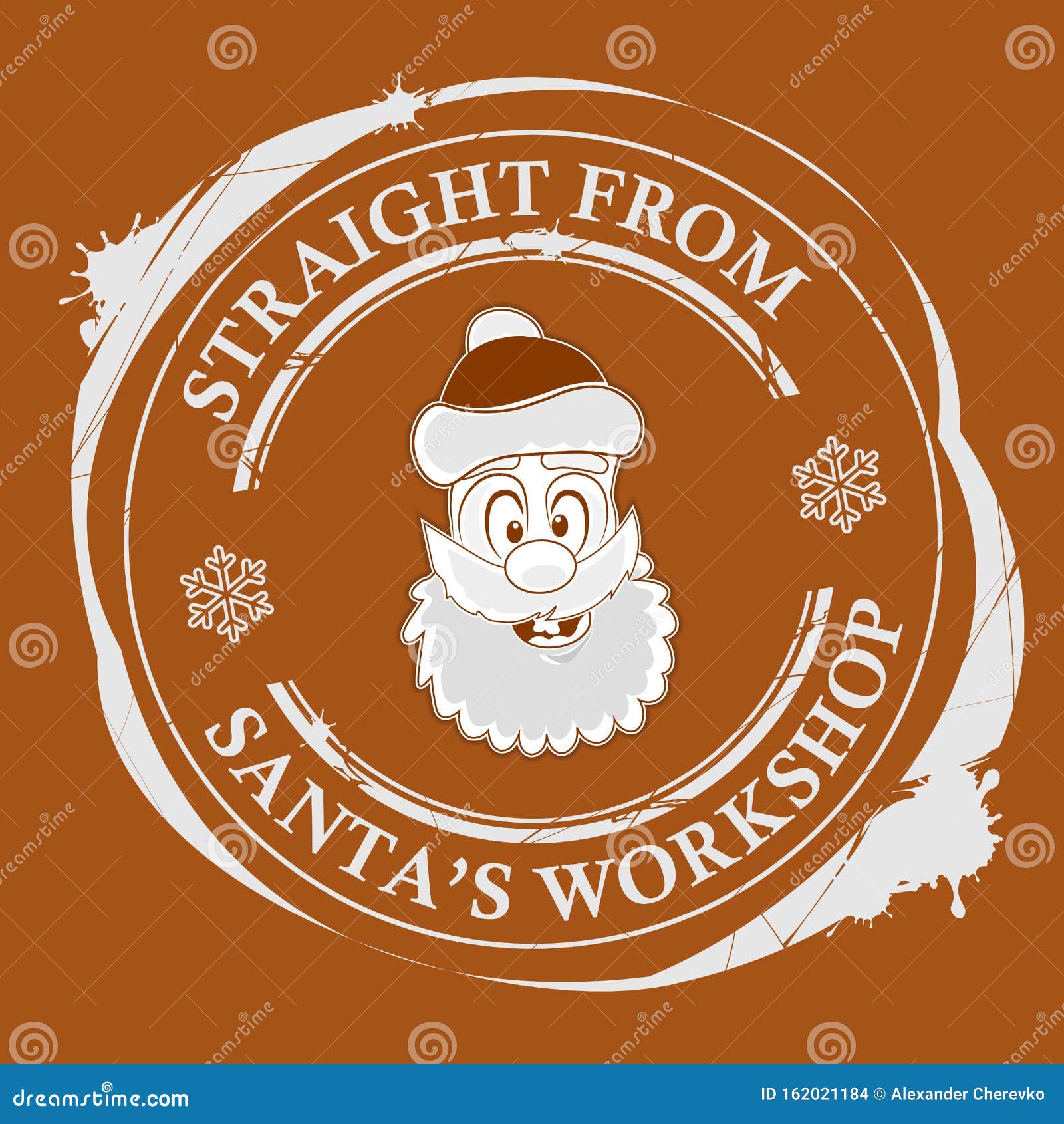 Christmas Print with Brown Santa Claus Face Stock Vector - Illustration ...