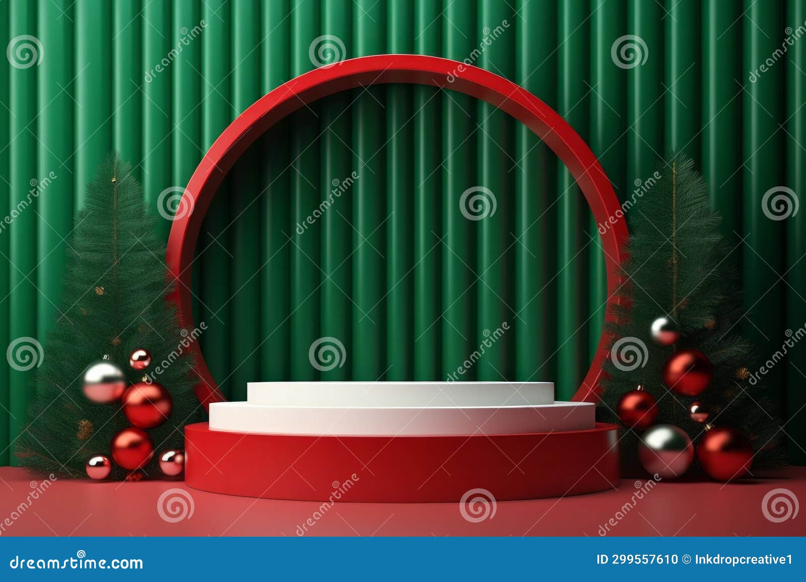 Christmas Product Display Podium with Festive Decorations Stock Photo ...