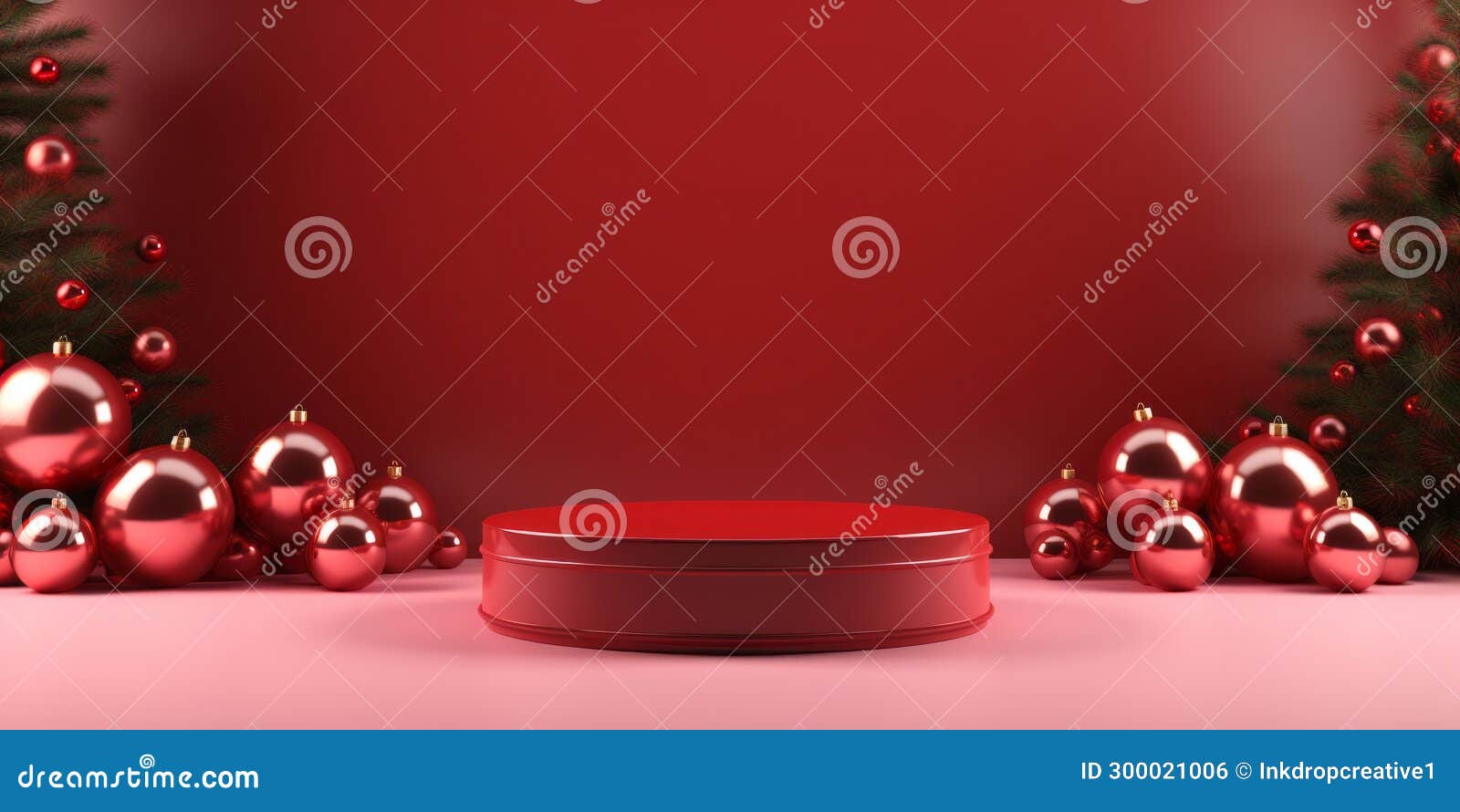 Christmas Product Display Podium with Festive Decorations Stock Photo ...