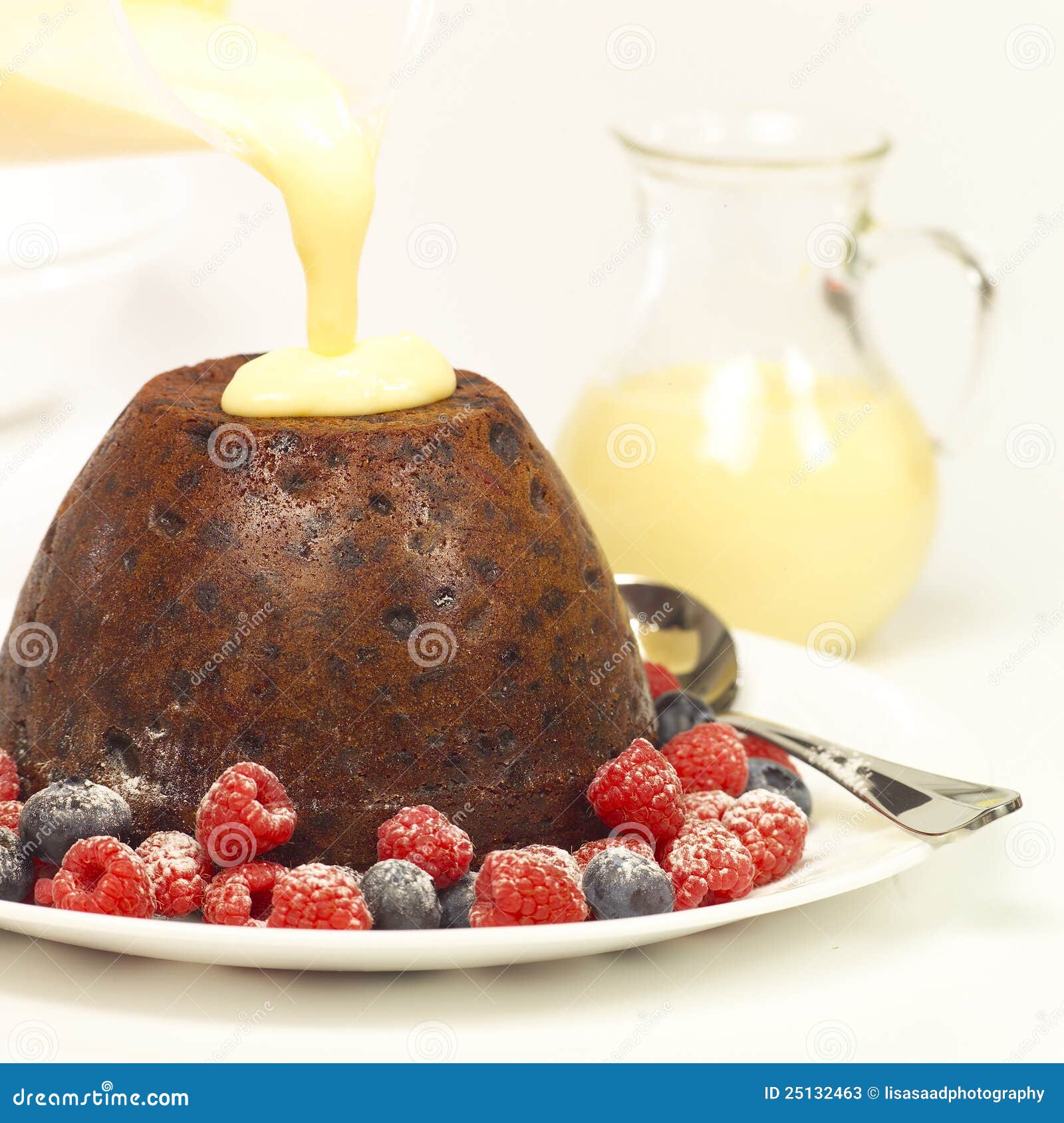 Christmas Pudding stock image. Image of white, table - 25132463