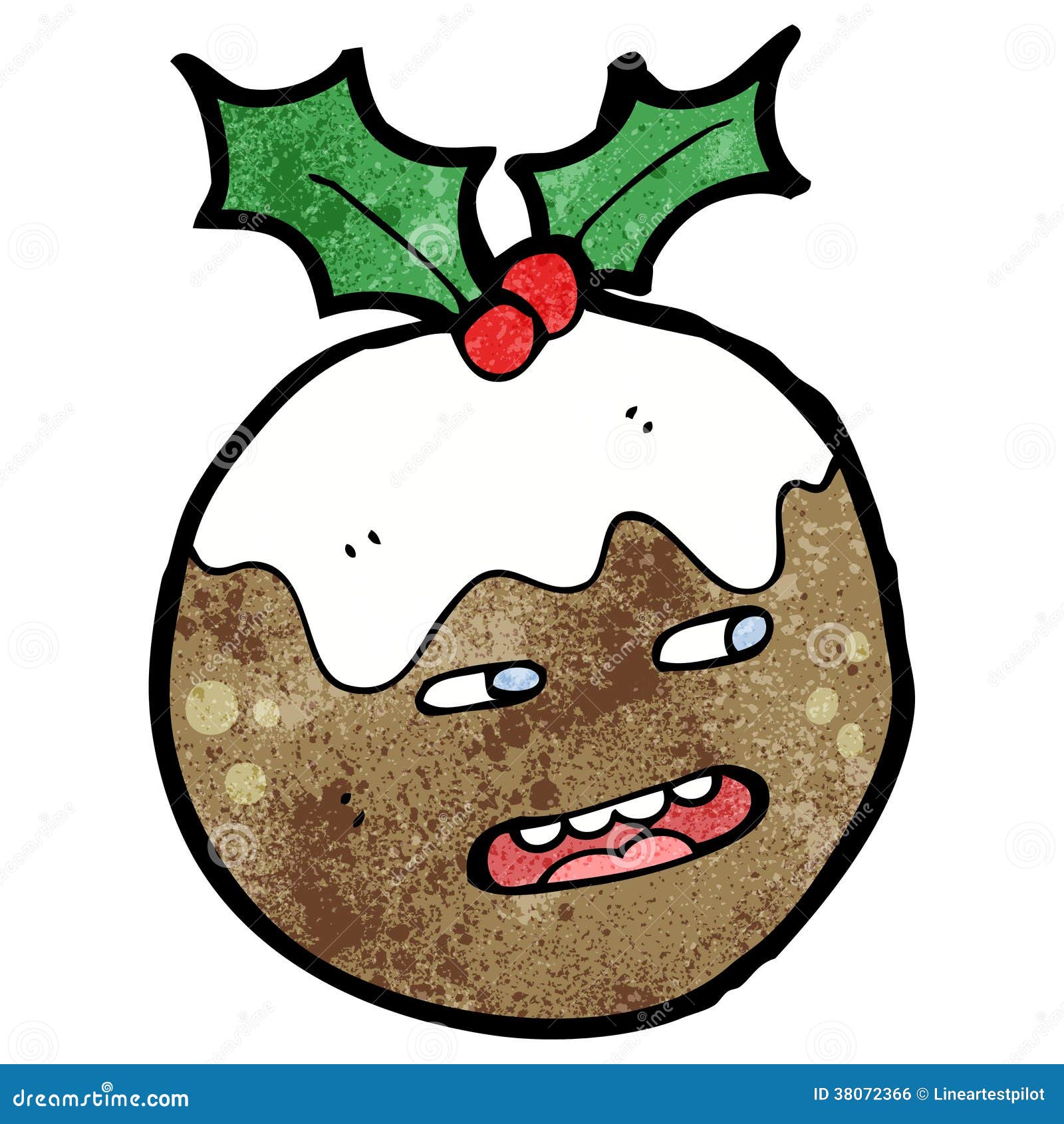 Christmas Pudding Cartoon Character Stock Illustration - Illustration ...