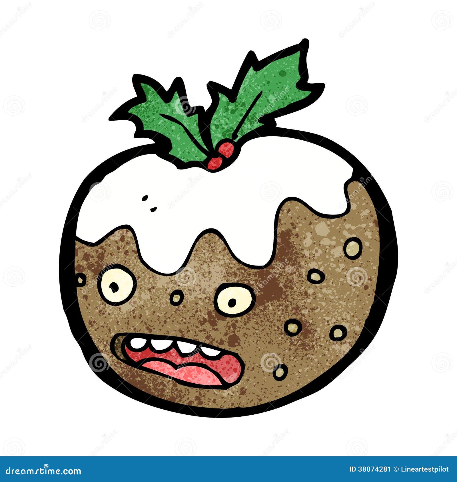 Christmas Pudding Cartoon Character Stock Illustration - Illustration ...