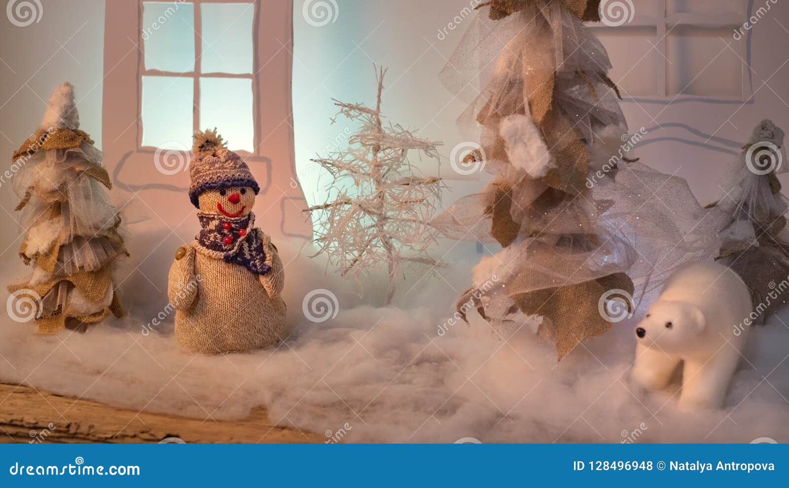 Christmas Puppet Composition in the Forest. Stock Photo - Image of ...