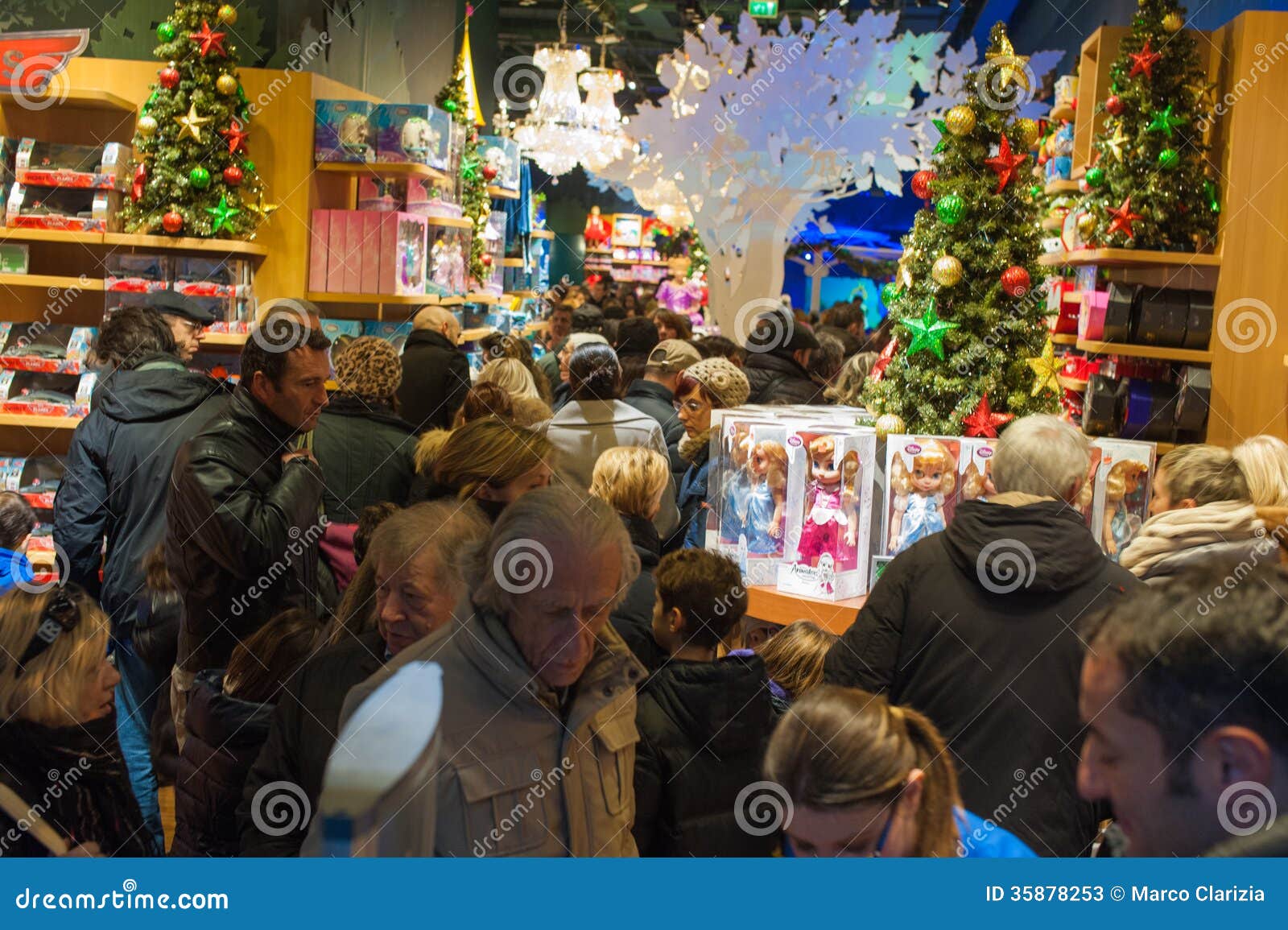 Christmas Queue at the Disney Store Editorial Stock Photo - Image of ...