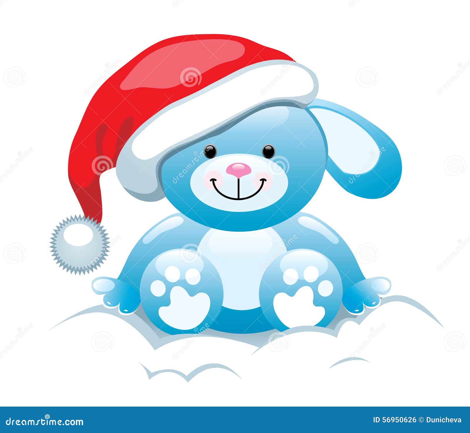 Christmas rabbit stock vector. Illustration of isolated - 56950626