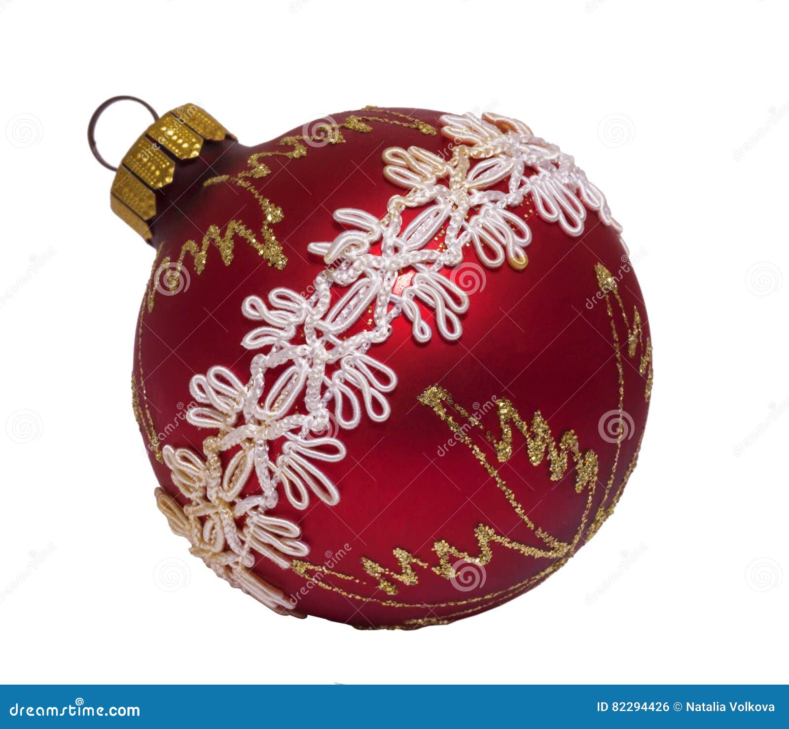 Christmas Red Ball Isolated Stock Photo - Image of pattern, winter ...