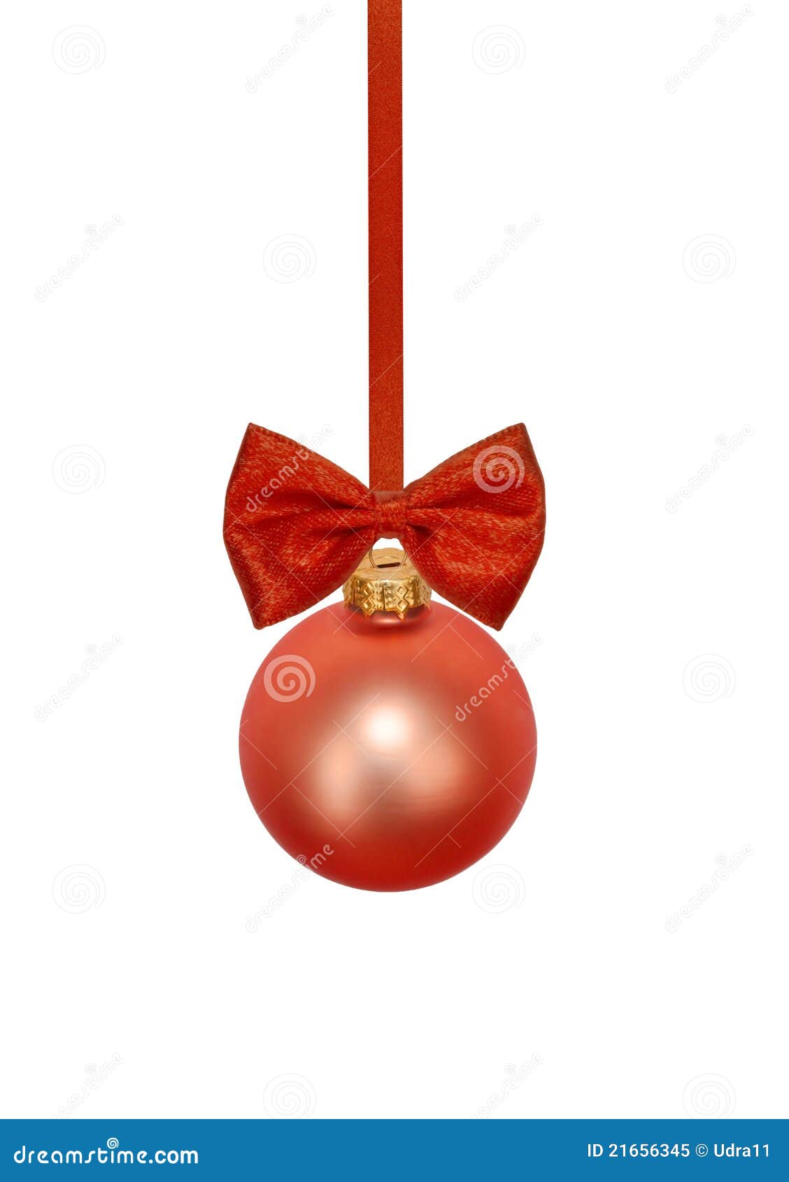 Christmas Red Bauble and Ribbon Stock Image - Image of fabric, decor ...