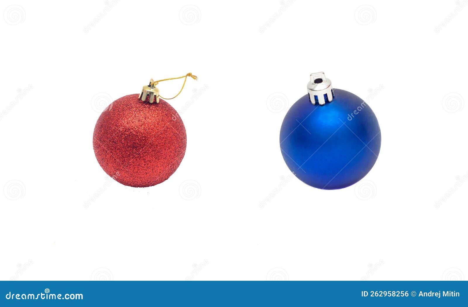 Christmas Red and Blue Balls Isolated Stock Photo - Image of balls ...