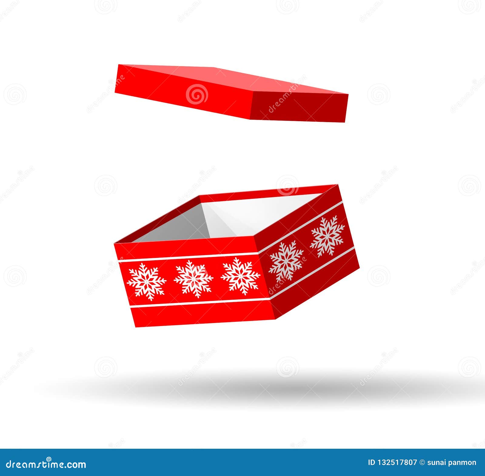 CHRISTMAS RED BOX stock illustration. Illustration of cube - 132517807