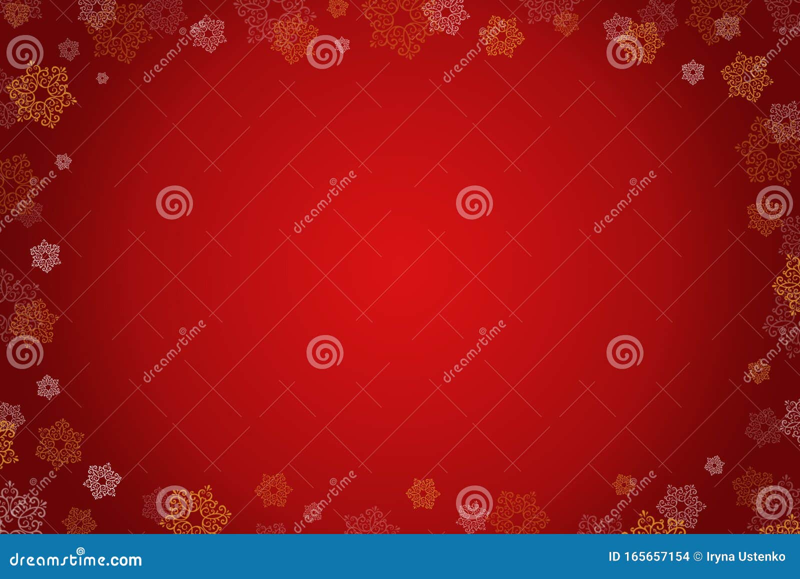 Christmas Red Gradient Background with Frame of Golden, White ...