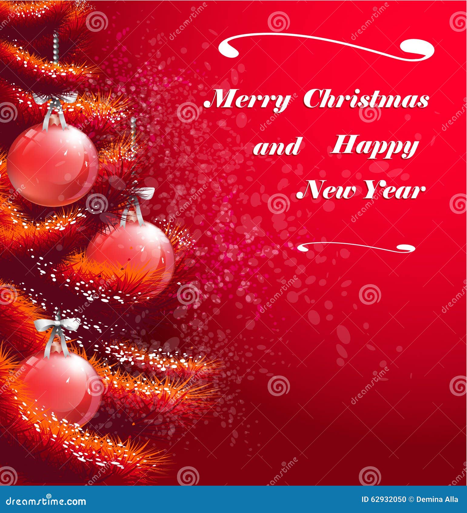 Christmas Red Greeting Card Stock Vector - Illustration of pattern ...