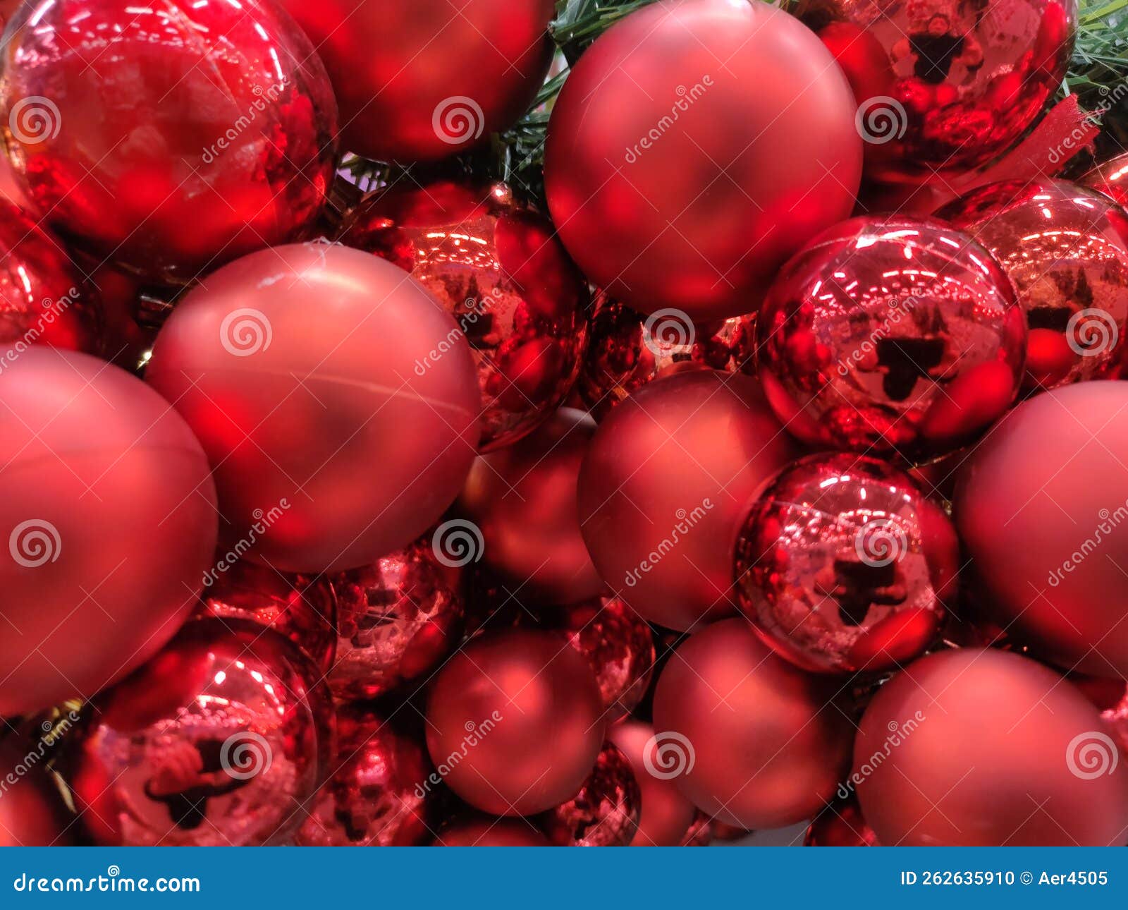 Christmas Red Matte and Shiny Balls Stock Photo - Image of gifts ...