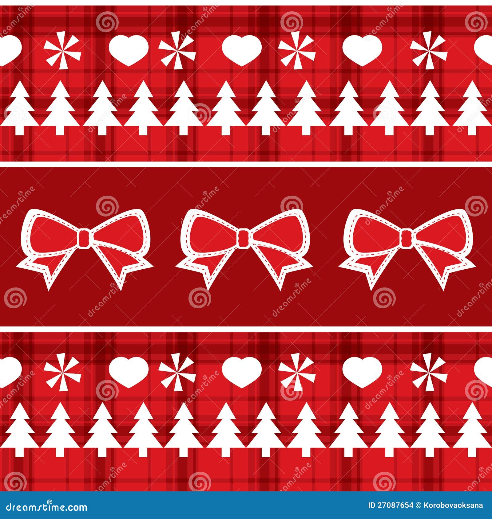 Christmas Red Seamless Pattern with Christmas Tree Stock Vector ...