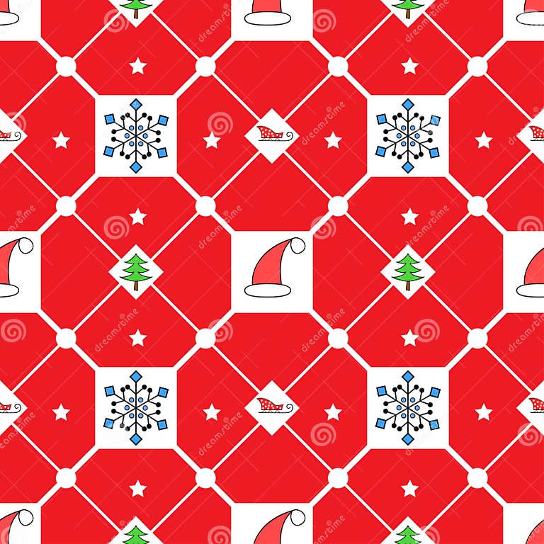Christmas Red Seamless Pattern Stock Vector - Illustration of pattern ...