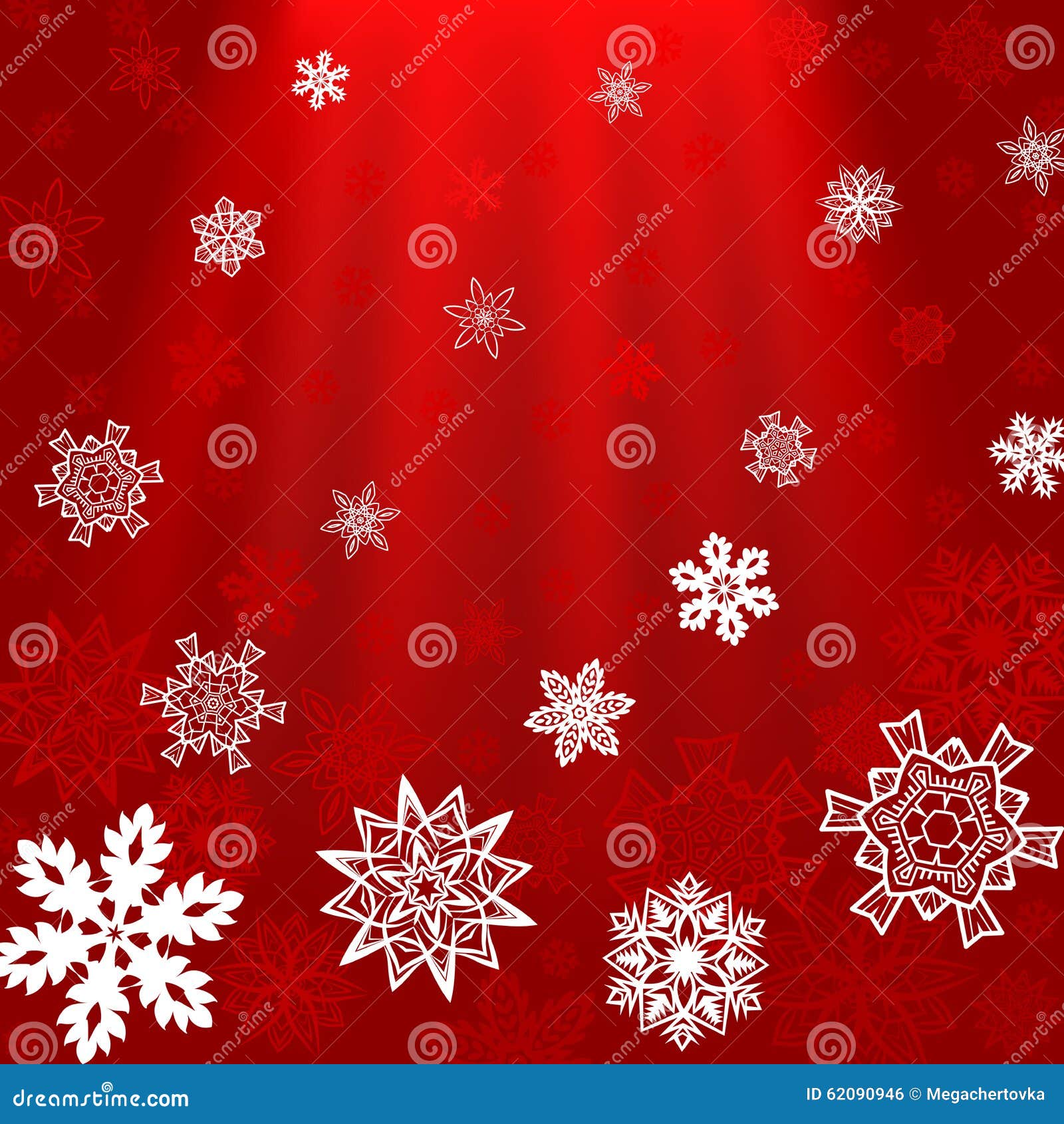 Christmas Red Square Background With Rays And Snowflakes Stock Vector ...