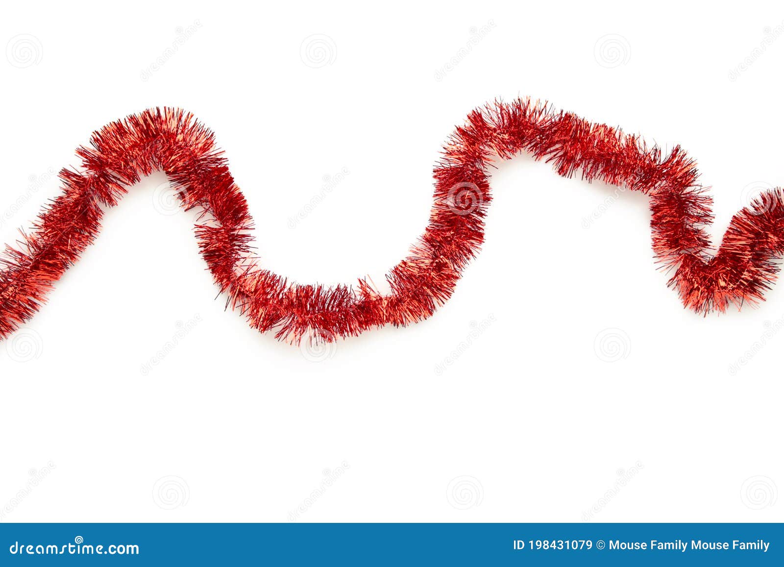 Christmas Red Tinsel Isolated on White Background Stock Image - Image ...