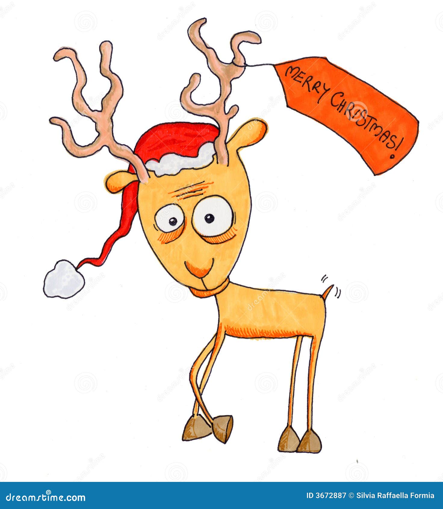 Christmas reindeer stock illustration. Illustration of cartoon - 3672887