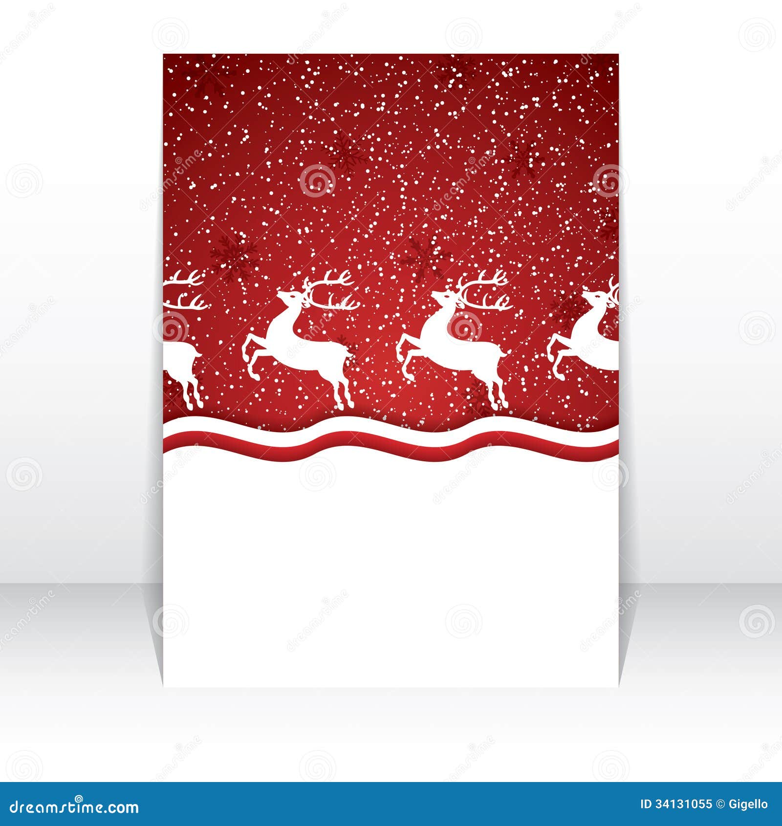 Christmas reindeer stock vector. Illustration of animal - 34131055
