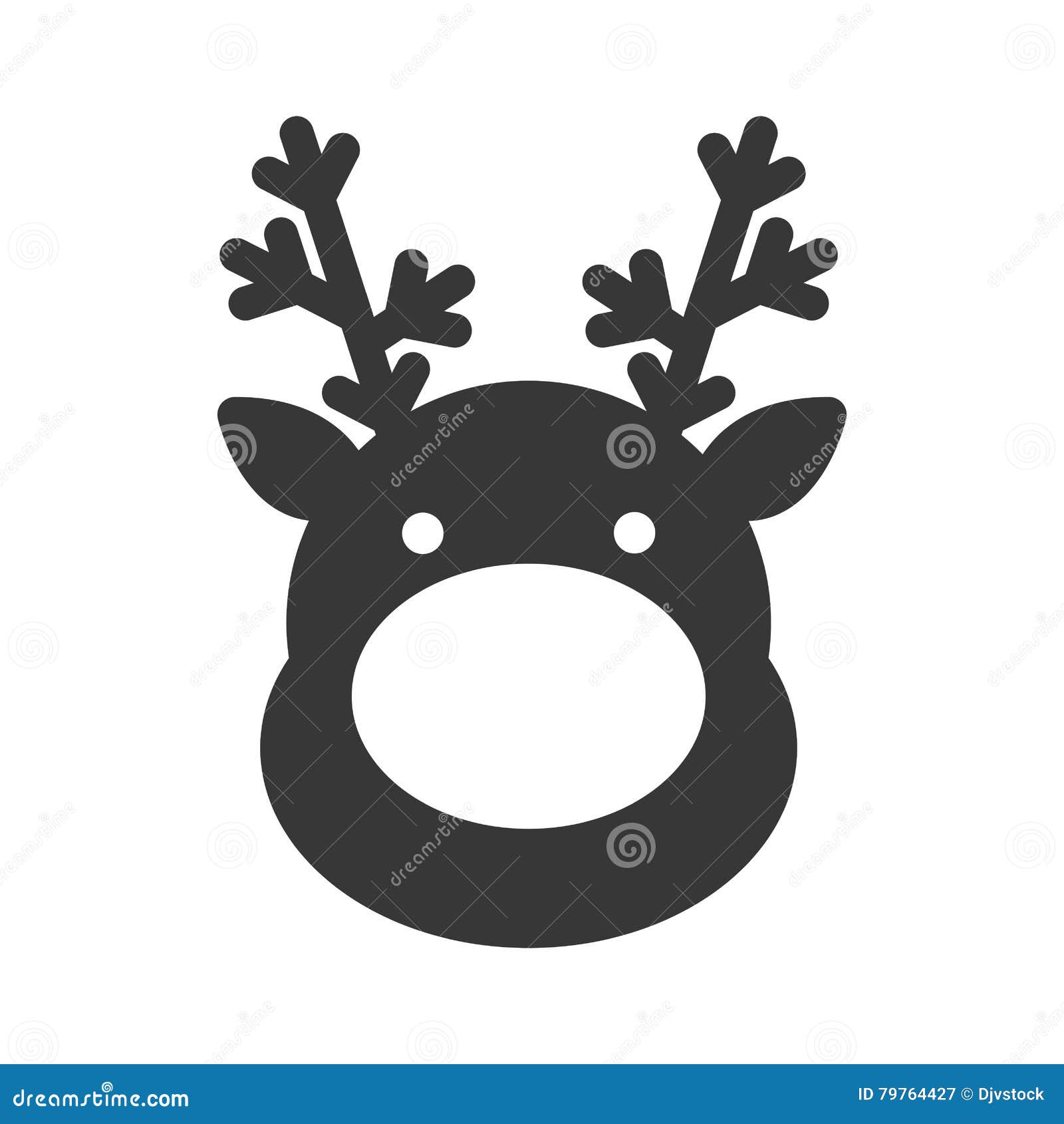 Christmas Reindeer Character Isolated Icon Stock Vector - Illustration ...