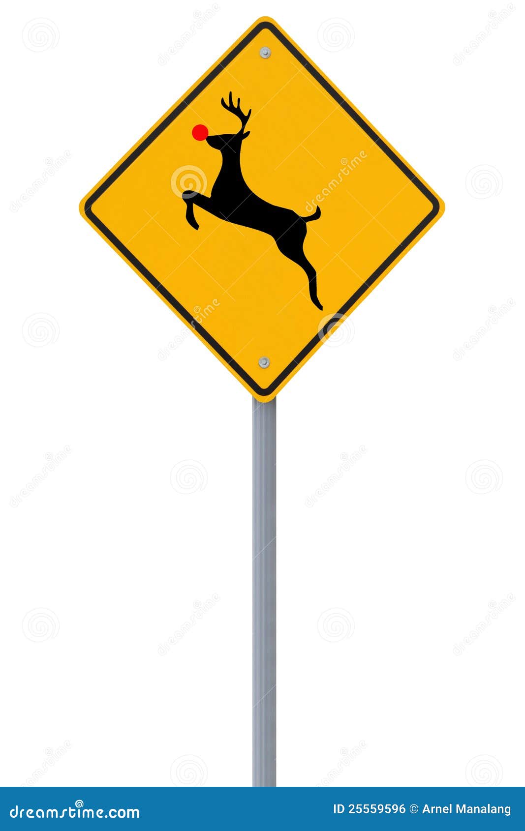 Christmas Reindeer Crossing Stock Photo - Image of diamond, road: 25559596