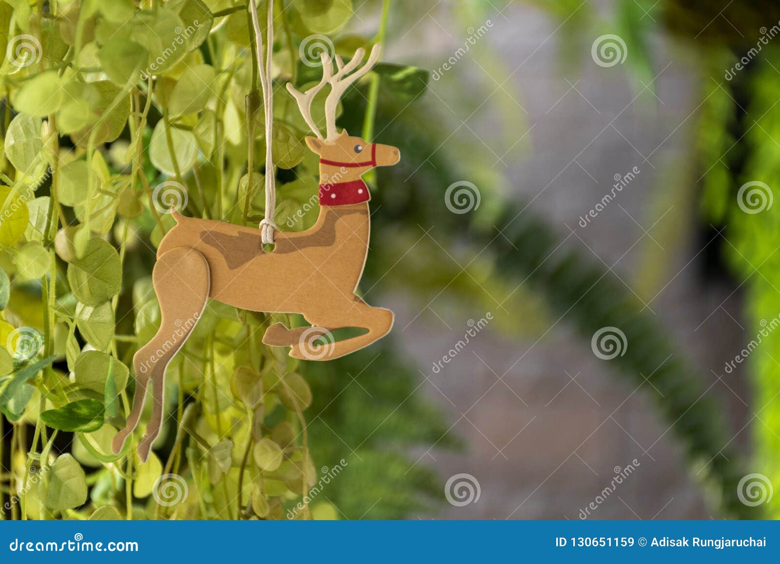 Christmas Reindeer. on Green Background Sun Light Stock Image - Image ...