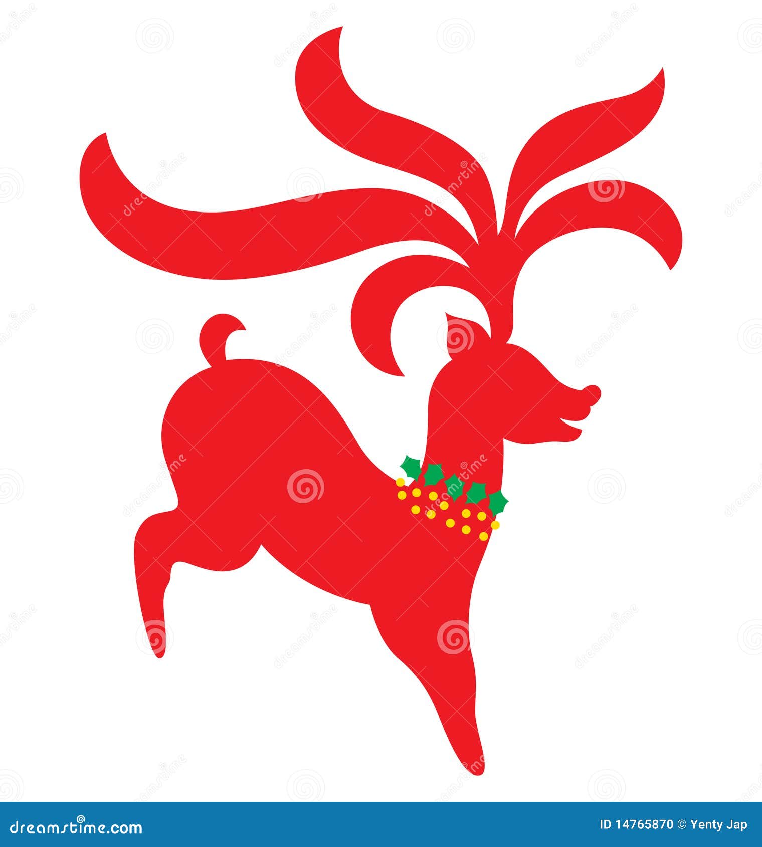 Christmas Reindeer Jump Down Stock Vector - Illustration of spirit ...