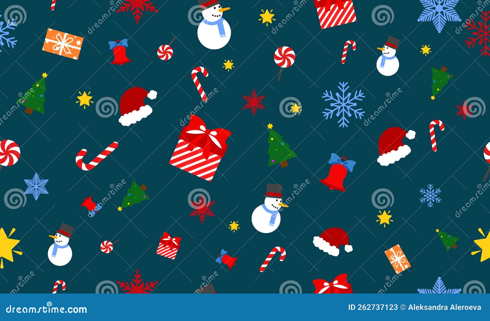 Christmas Repetitive Pattern with Festive Elements. Stock Vector ...